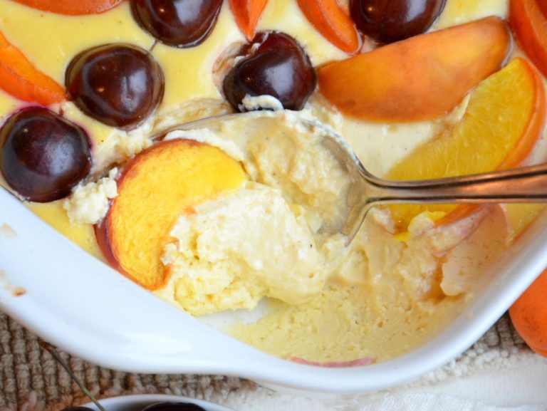 Cheesecake-Auflauf mit Obst und Nussstreuseln, laktosefrei - Ich muss ...